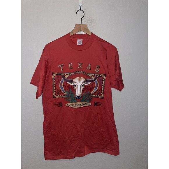 Jerzees | Shirts | Vintage Texas Shirt Southfork Ranch Tee Longhorn ...
